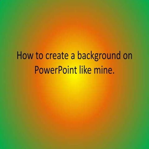 How to craete your own background on PowerPoint | PPT