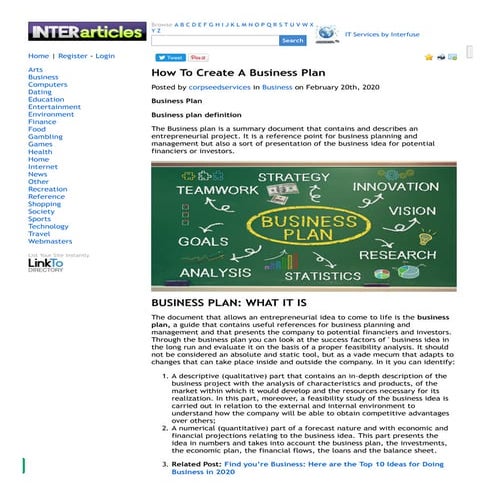 How To Create A Business Plan | PDF