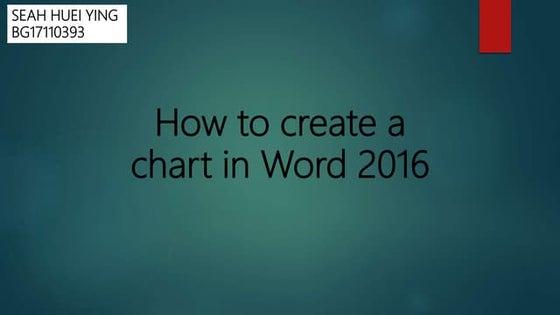 How to create a chart in word 2016 | PPT