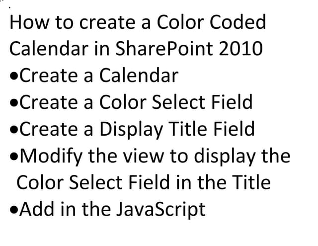 How To Create A Color Coded Calendar In Share Point 2010 how-to-create-a-color-coded-calendar-in-share-point-2010