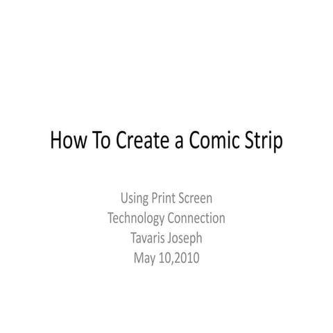 How to create a comic strip | PPTX