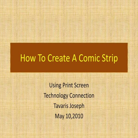 How to create a comic strip.pptxtj | PPTX | Comics and Graphic Novels ...