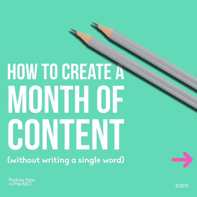 How to Create a Month of Content Without Writing a Single Word | PDF