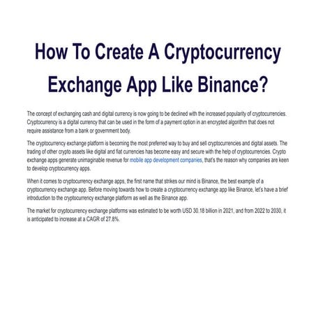 How To Create A Cryptocurrency Exchange App Like Binance.pdf
