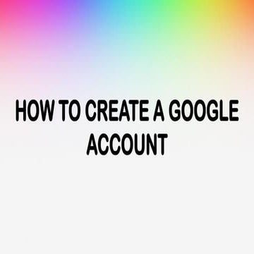 How to Create a Google Account | PDF