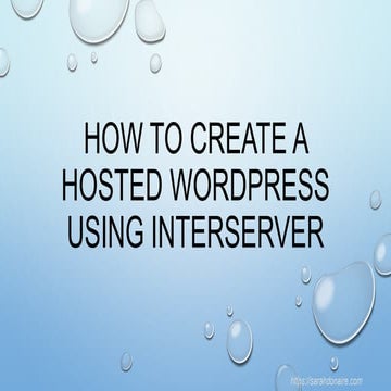 How to Create a Hosted WordPress using Interserver | PPT