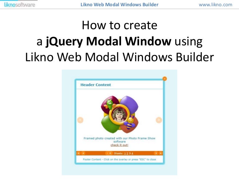 How to create a jQuery Modal Window