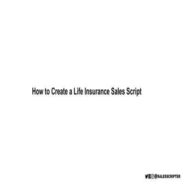 How to Create a Life Insurance Sales Script | PPT