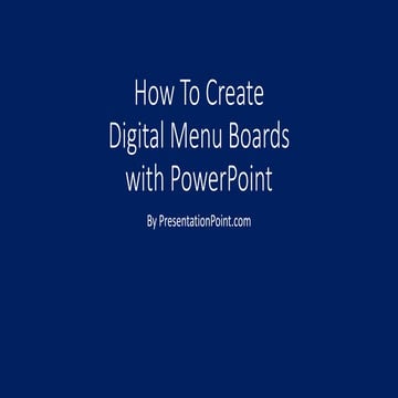 Create Digital Menu Boards Using PowerPoint | PPTX | Desktop Publishing ...