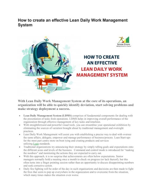 Lean management, lean leadership and leader standard work (AME Webinar) | PDF | Manufacturing ...