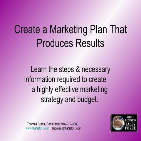 How to create an effective marketing plan | PPT