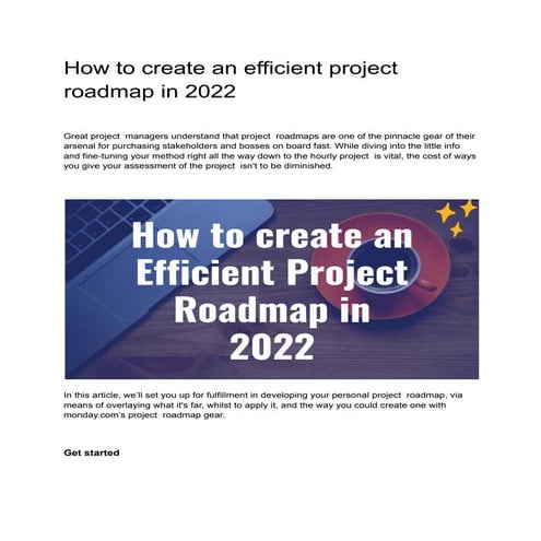 How to create an efficient project roadmap in 2022.pdf | Technology & Computing
