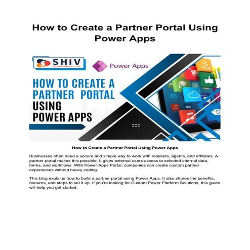 Step-by-Step Power Apps Partner Portal Setup | PDF