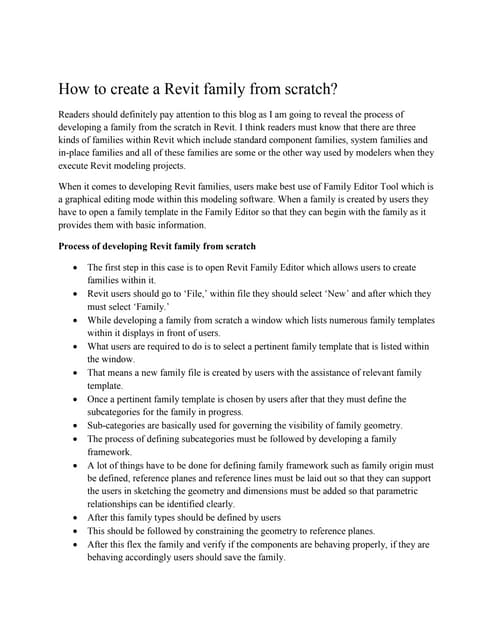Revit Family Creation Guide: All You Need to Know | PDF