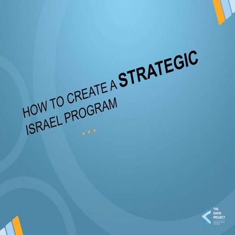 How to create a strategic israel program | PPTX