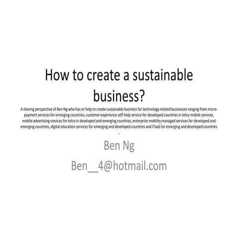 Sustainable Business Models | PPTX