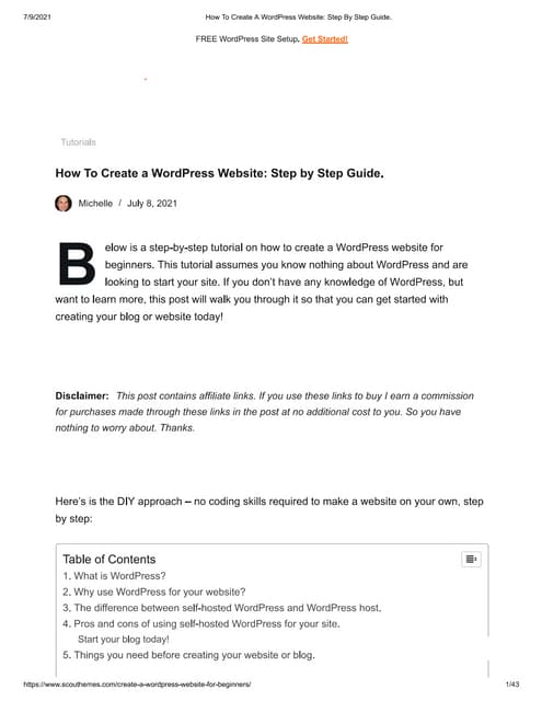 How To Create A Wordpress Website Step By Step Guide For Beginners Pdf 2173