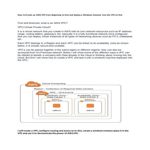 How to Create an AWS VPC from Beginning to End and deploy a Windows Instance into the VPC to ...