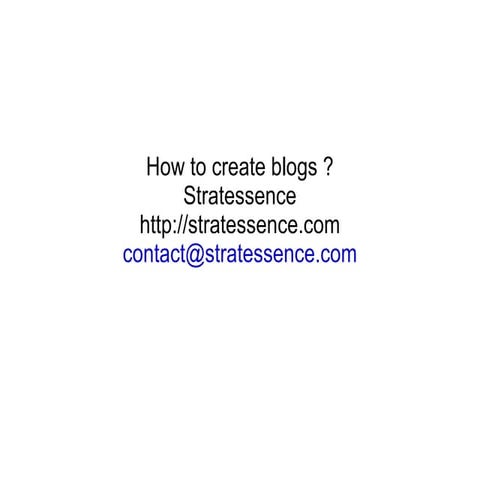 How to start a blog ? | ODP