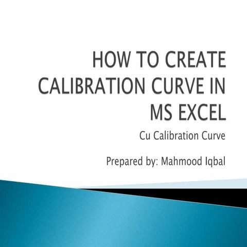 How to create calibration curve? | PPSX | Technology & Computing
