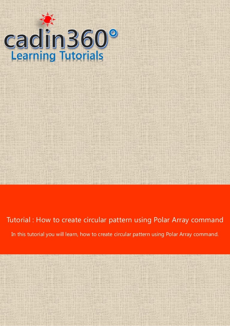 How To Create Circular Pattern Using Autocad Polar Array Command 3836