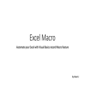How to create macro with example | PPT