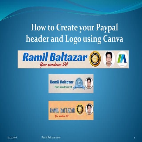 How to create paypal header and logo using canva | PPTX