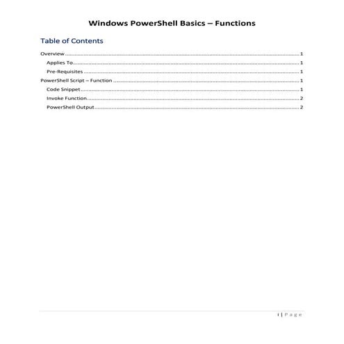 How To Create Powershell Function Pdf 8988