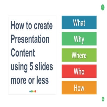 How to create presentation content using 5 slides more or less hassan ...