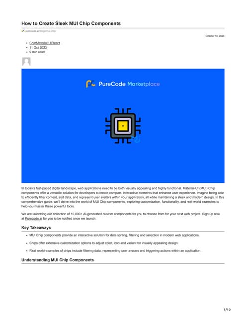 How To Create Sleek Mui Chip Components Pdf