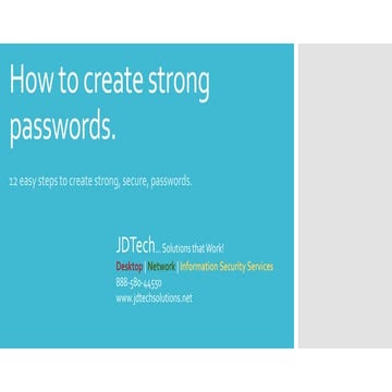 How To Create Strong Passwords Pptx It And Internet Support Internet