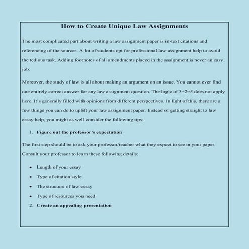 How to Structure a Perfect Law Assignment | PDF