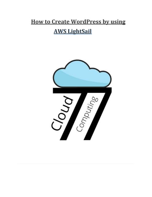 How To Create Word Press By Using Aws Lightsail Pdf