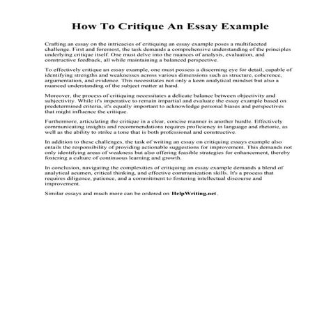 How To Critique An Essay Example.pdf