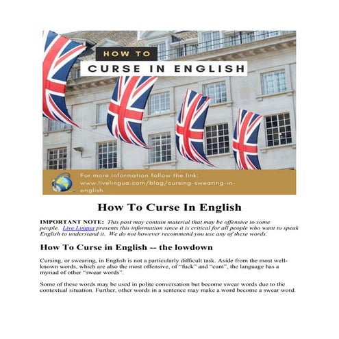 How To Curse In English | PDF