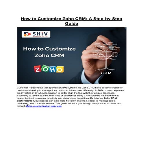 Mastering Zoho CRM Customization: A Step-by-Step Guide | PDF