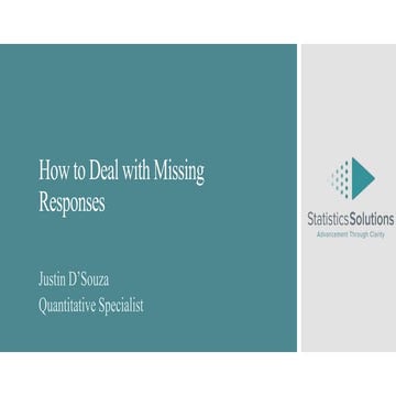 How to Deal With Missing Data | PPTX