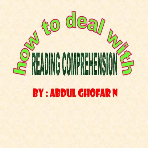 How to deal with reading.ppt adalah materi tentang bagaimana mencari ...