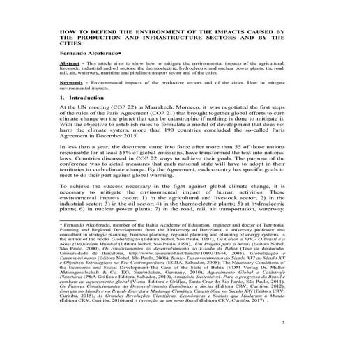 How to defend the environment of the impacts caused by the production ...