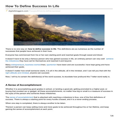 How to define success in life | PDF