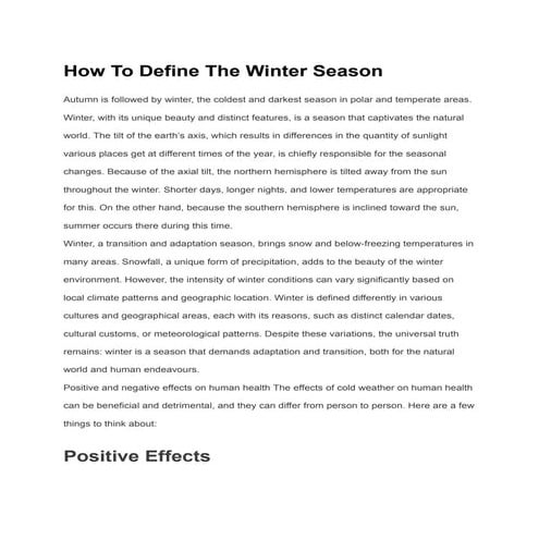 How To Define The Winter Season.pdf..... | PDF