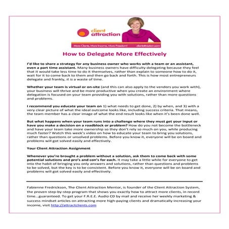 How to delegate more effectively | PDF