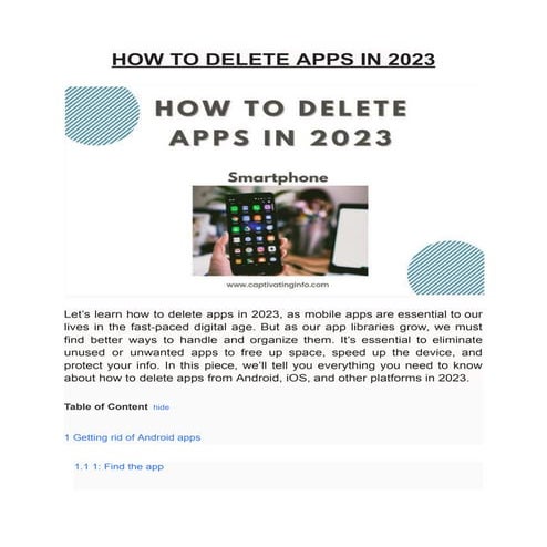 How to Delete Apps in 2023 | PDF