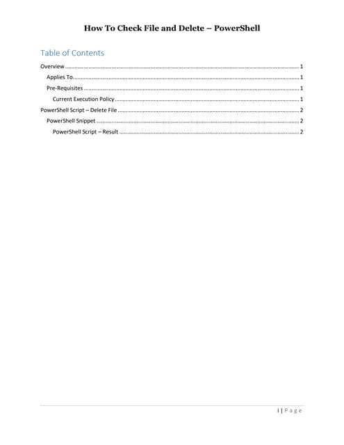 How To Check File Exists And Delete Powershell Pdf