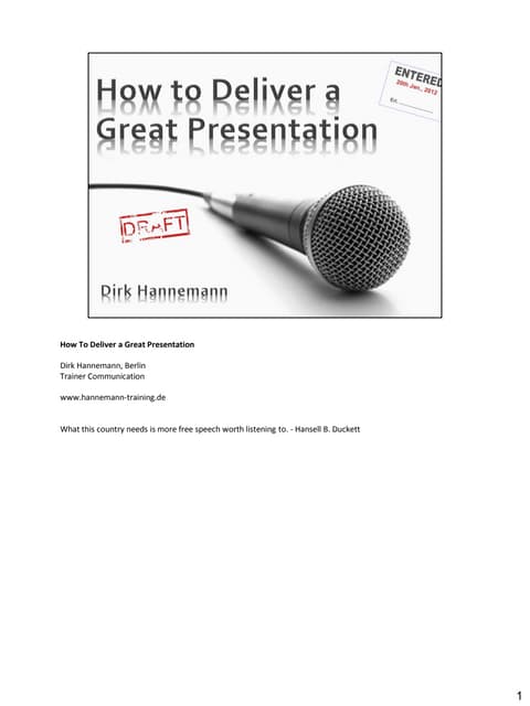 Effective 15-minute presentations - Cheat Sheet | ODT