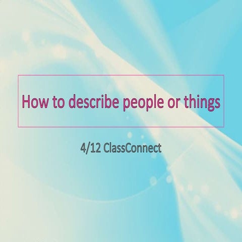 How to describe people or things | PPTX