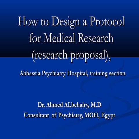 How to design a protocol for medical research | PPT