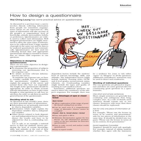 How to design_a_questionnaire | PDF