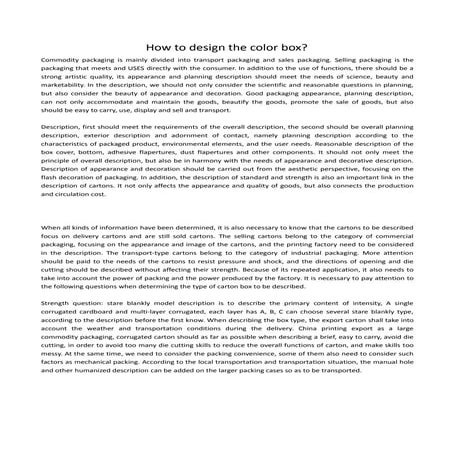 How to design the color box | PDF