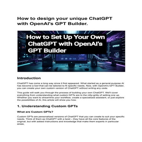 How to design your unique ChatGPT with OpenAI's GPT Builder.pdf